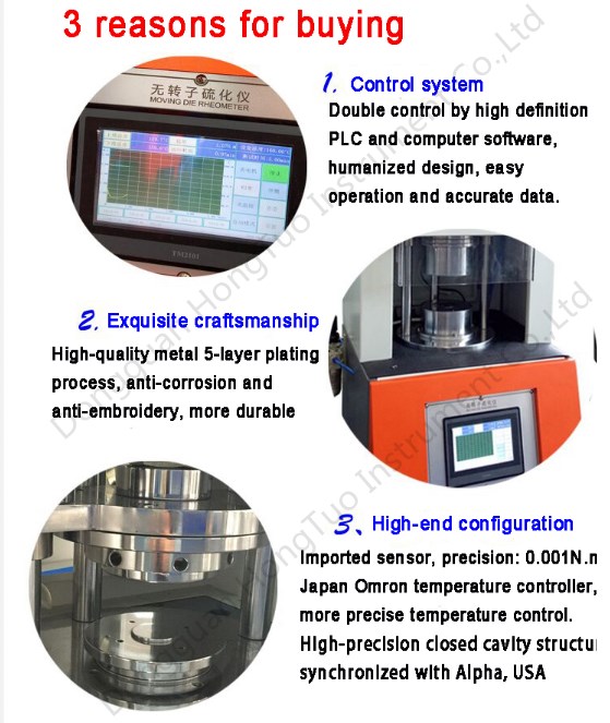 Computer Control Rubber Rheometer/Rotorless Rheometer with ISO 6502
